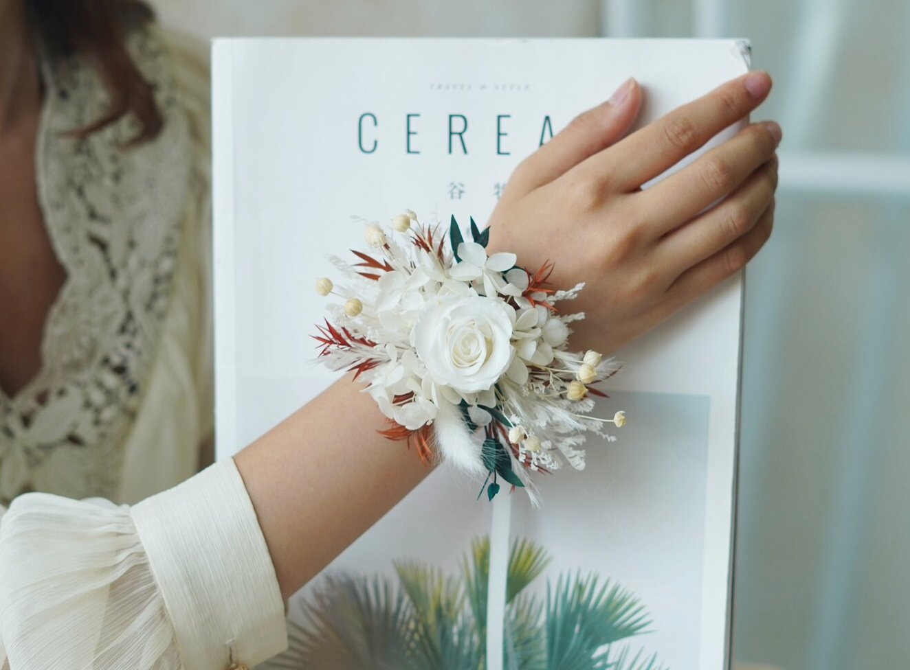 White Rose Wedding Corsages – LavenderLadyParis